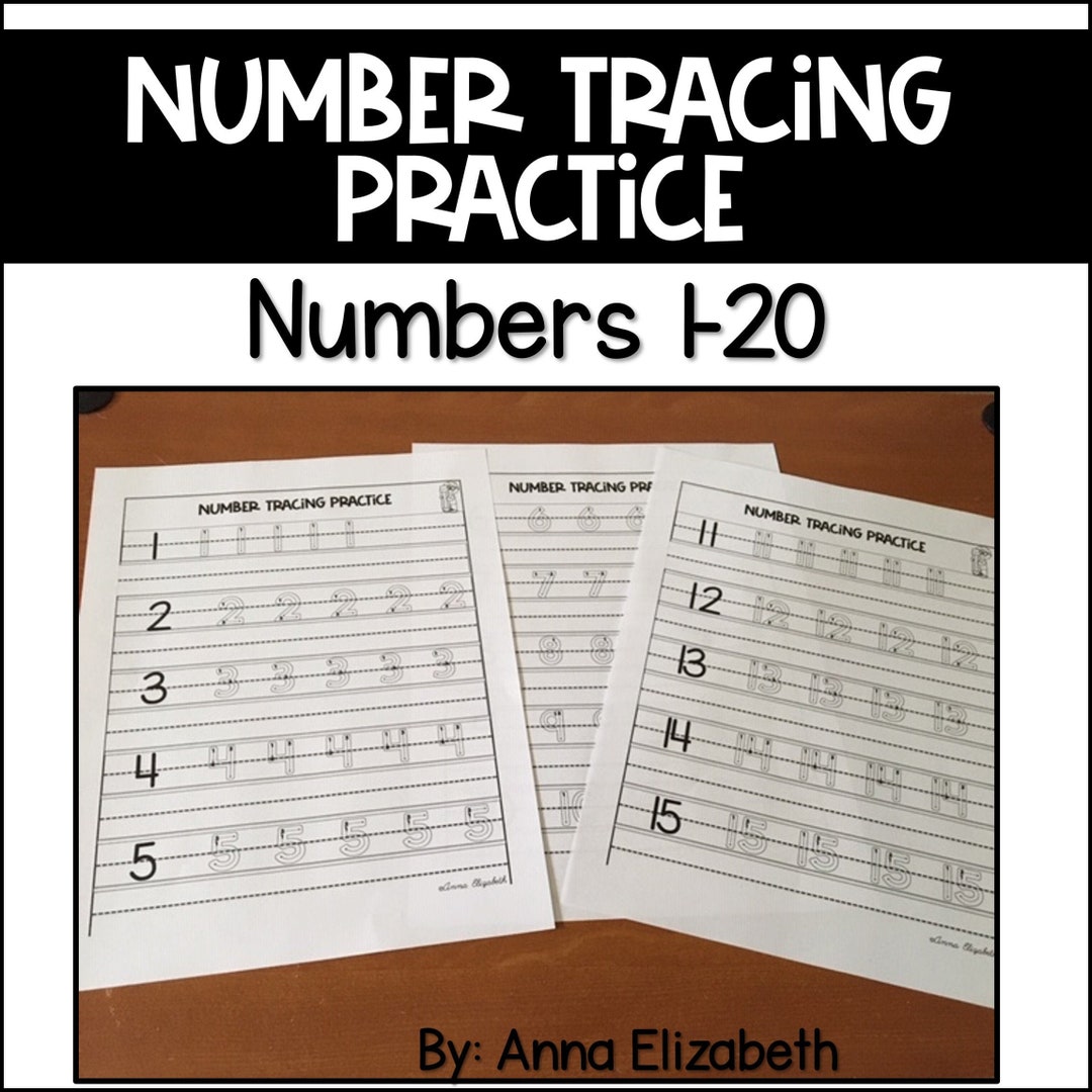 Number Tracing Worksheet - Etsy