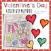 Valentine's Day Color by Number - Etsy