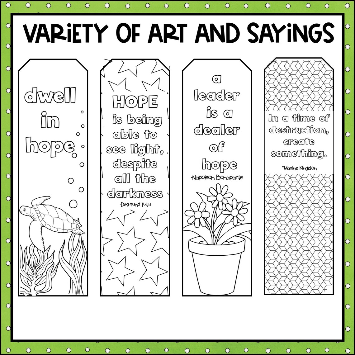 Inspirational Bookmarks to Color | Inspirational Bookmarks for Women ...