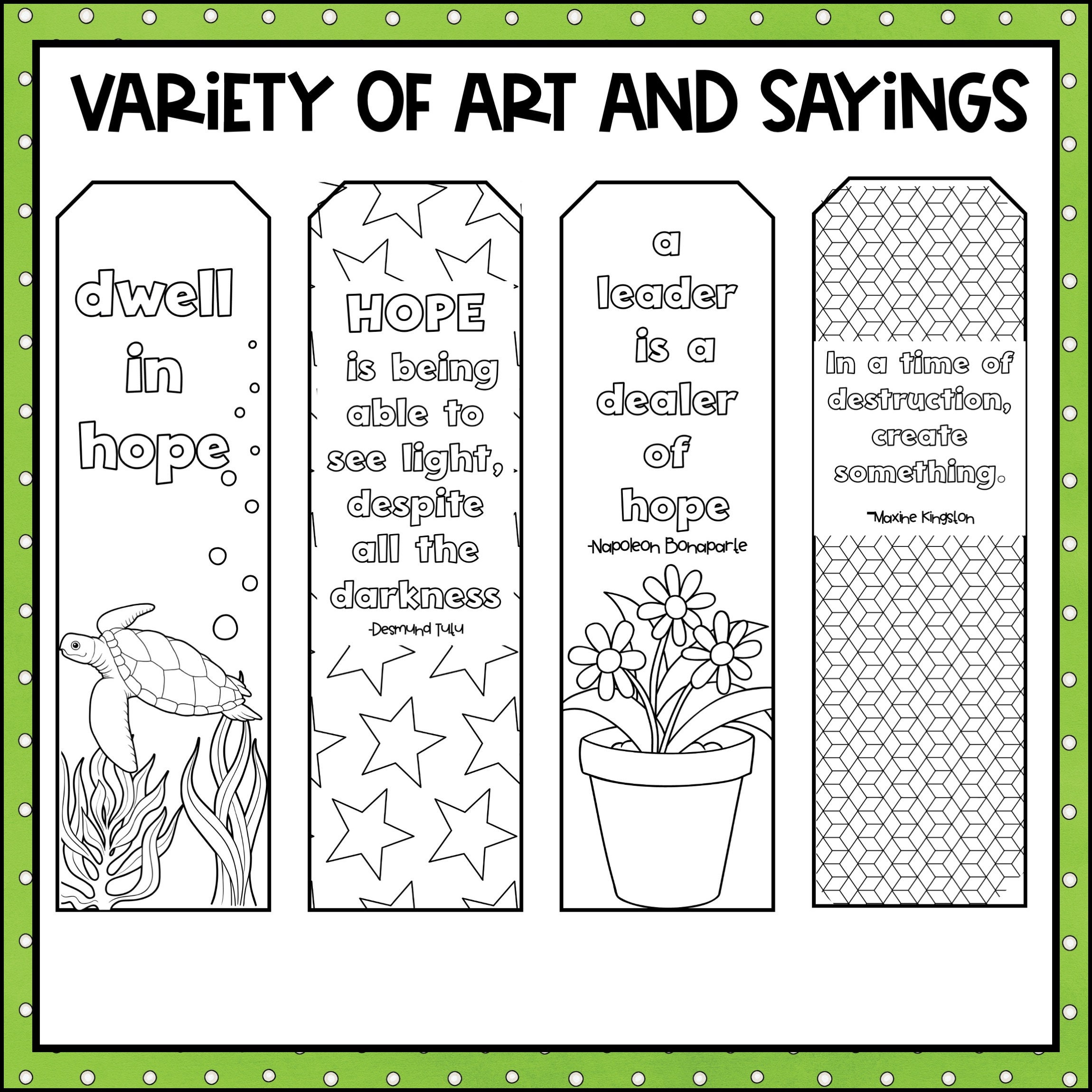 Inspirational Bookmarks to Color | Inspirational Bookmarks for Women ...