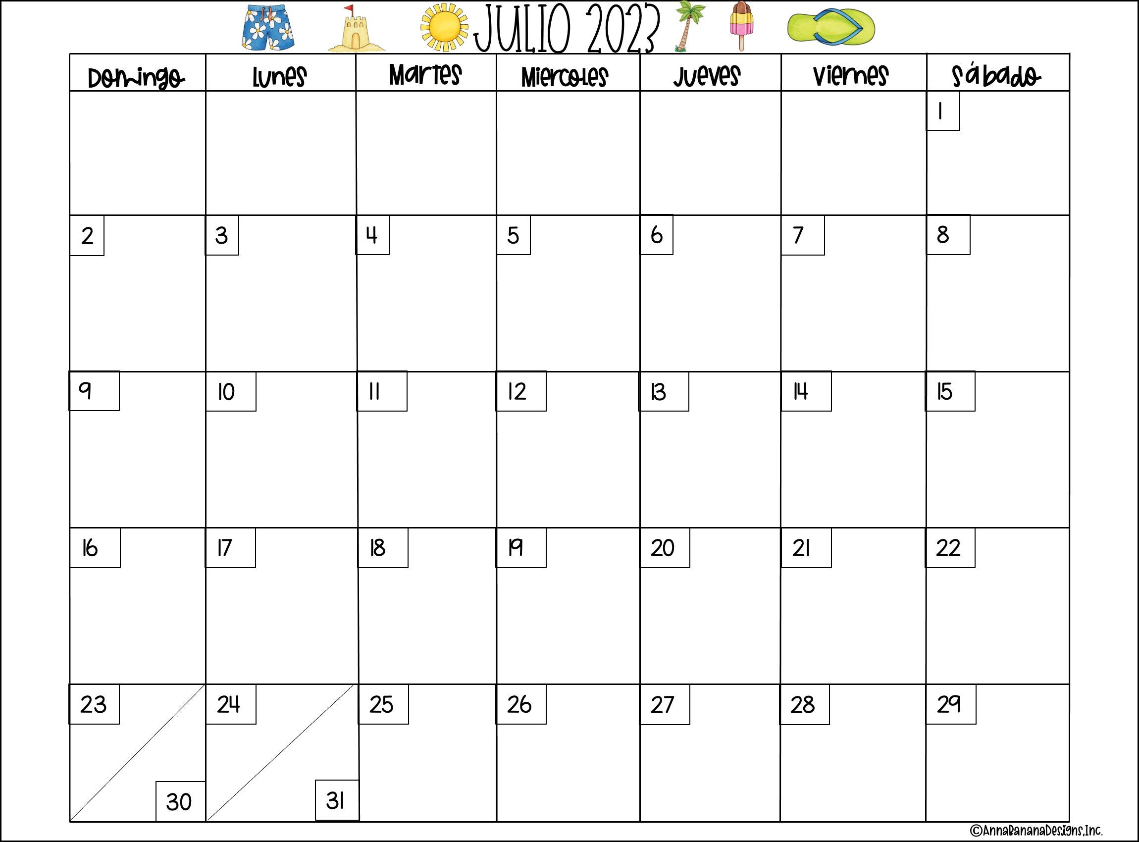 Spanish Calendar, Editable Calendar, Digital Calendar, Editable Spanish ...