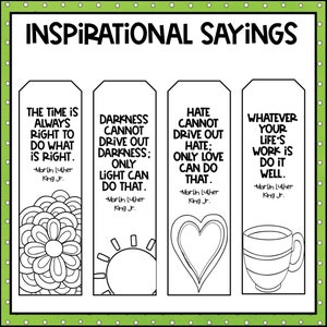 Inspirational Bookmarks to Color - Etsy