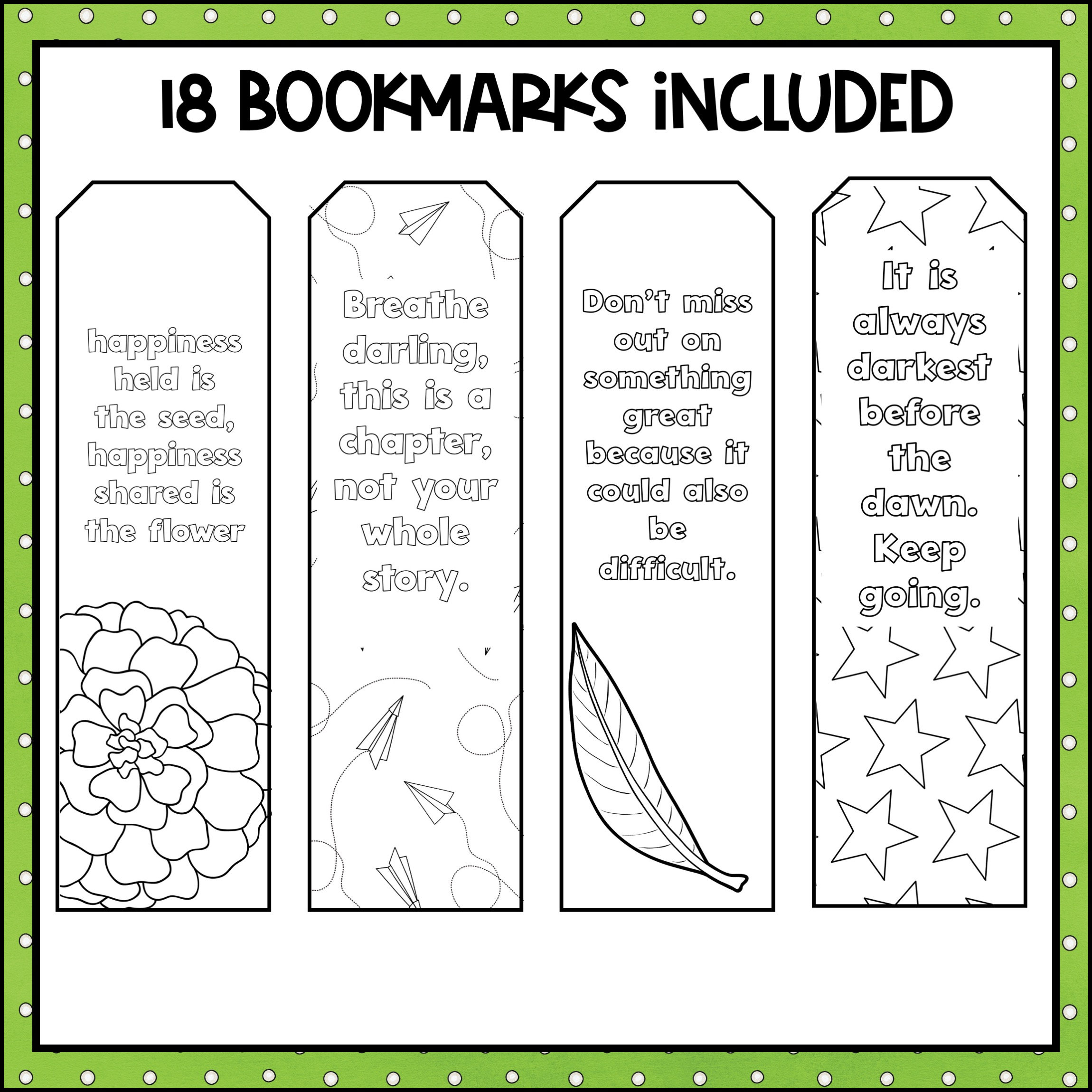 Inspirational Bookmarks to Color | Inspirational Bookmarks for Women ...