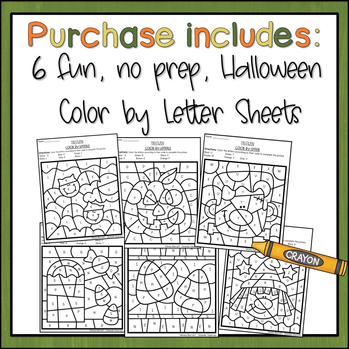 Halloween Color by Letter - Etsy