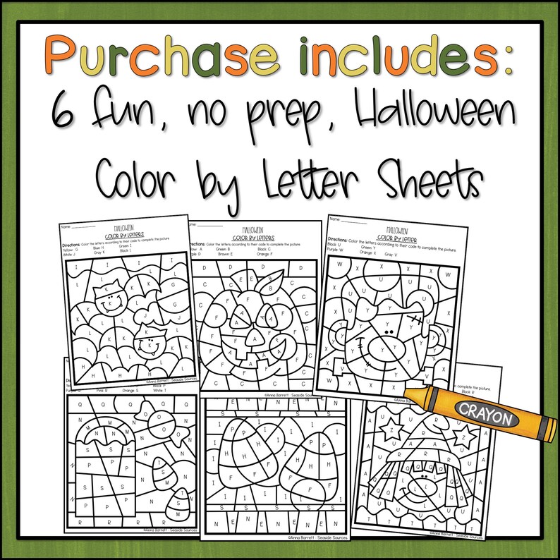 Halloween Color by Letter - Etsy