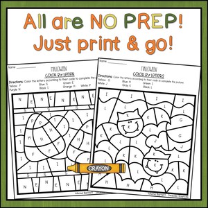 Halloween Color by Letter - Etsy