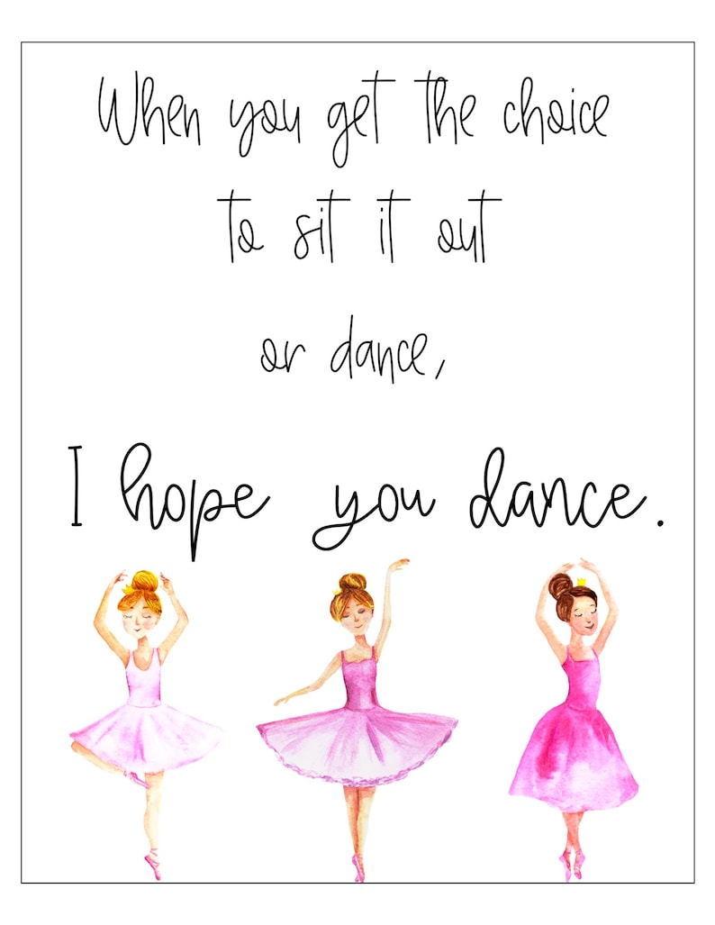 I Hope You Dance Printable Poster, Girl Nursery Decor - Etsy