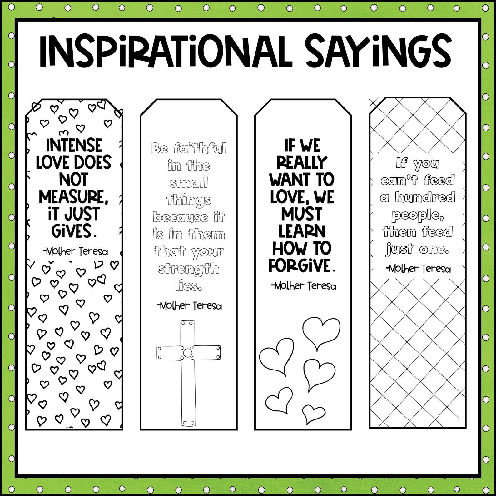 Inspirational Bookmarks to Color | Inspirational Bookmarks for Women ...
