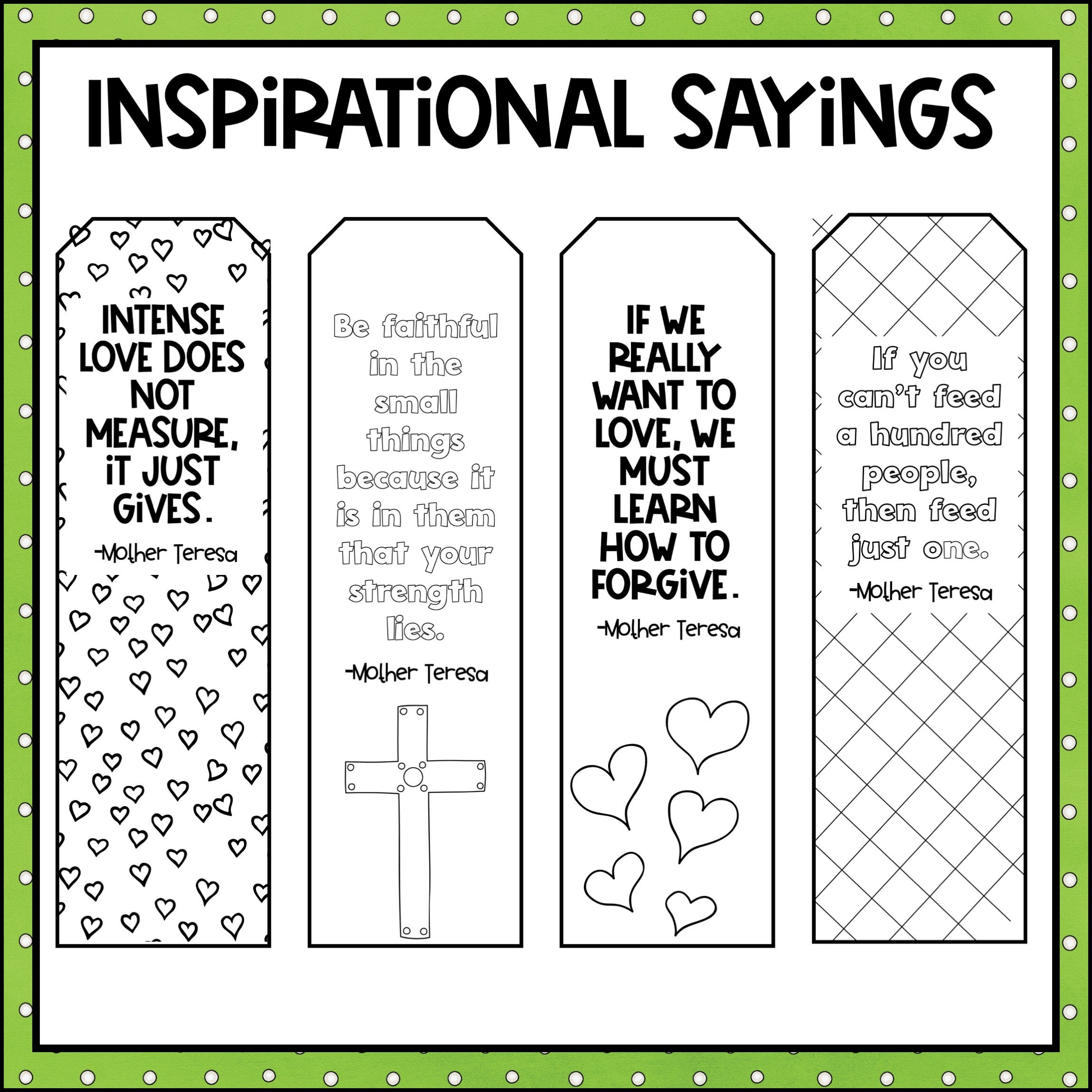Inspirational Bookmarks to Color | Inspirational Bookmarks for Women ...