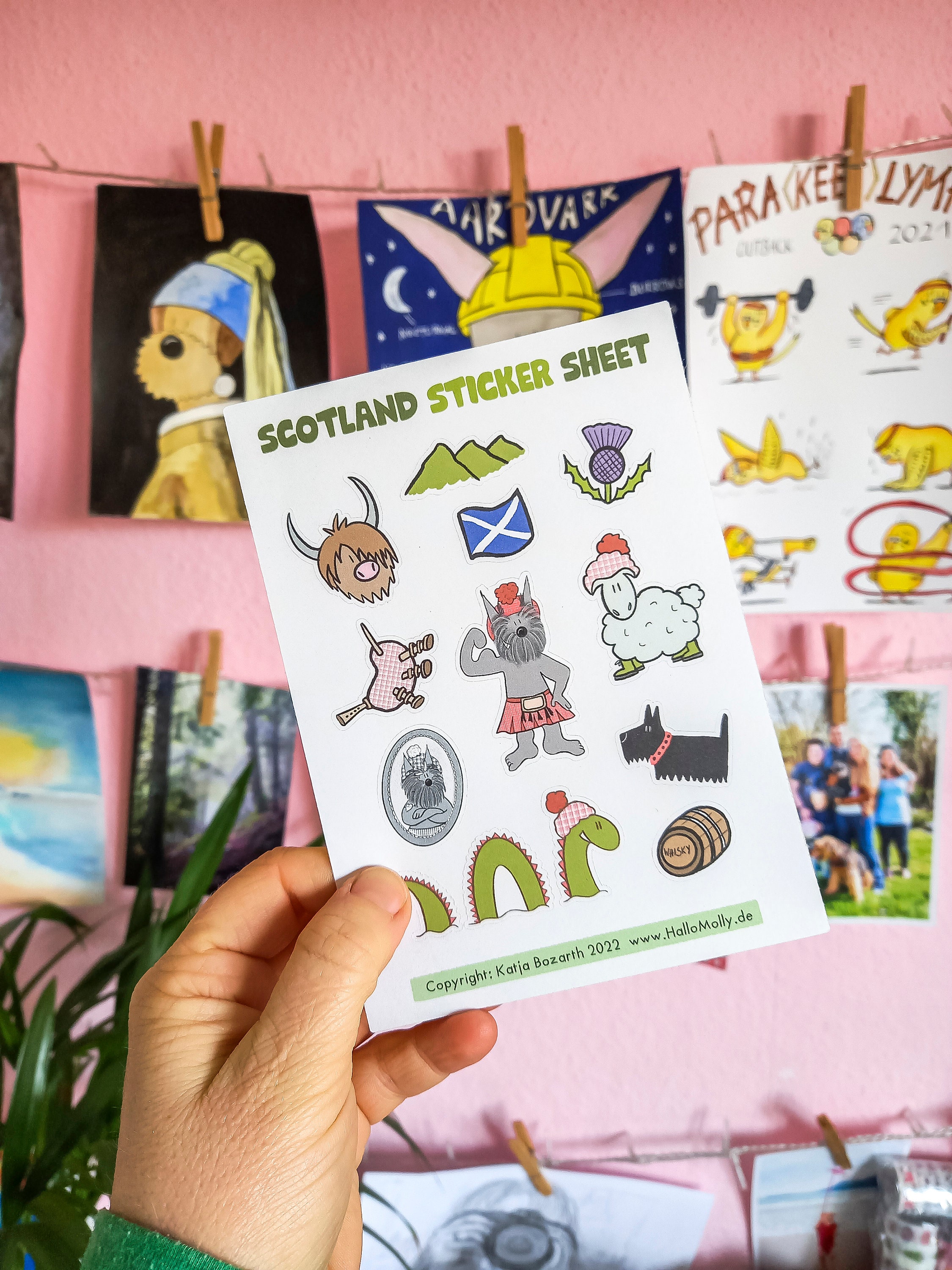 Cute Kawaii Scotland Sticker Sheet - Kiss Cut Stickers on Matte Paper ...