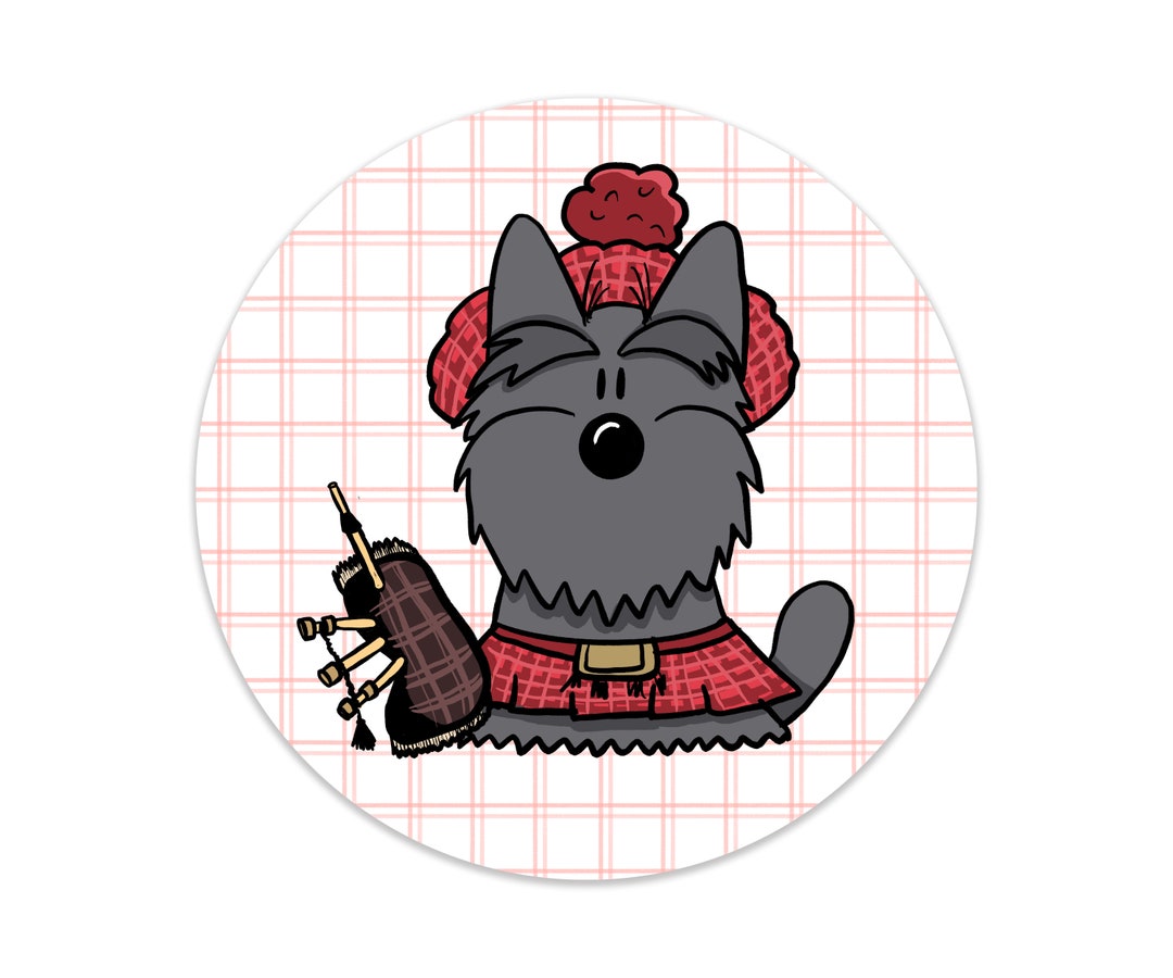 Cute Scottie Dog Scottish Terrier Scotsman Bagpipes Kilt Funny Cute ...