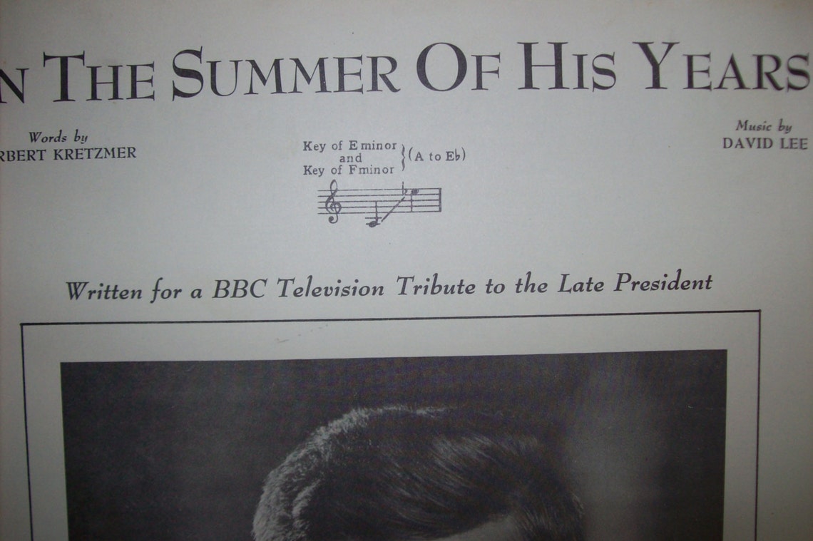Vintage John F. Kennedy BBC Tribute Sheet Music. in the - Etsy