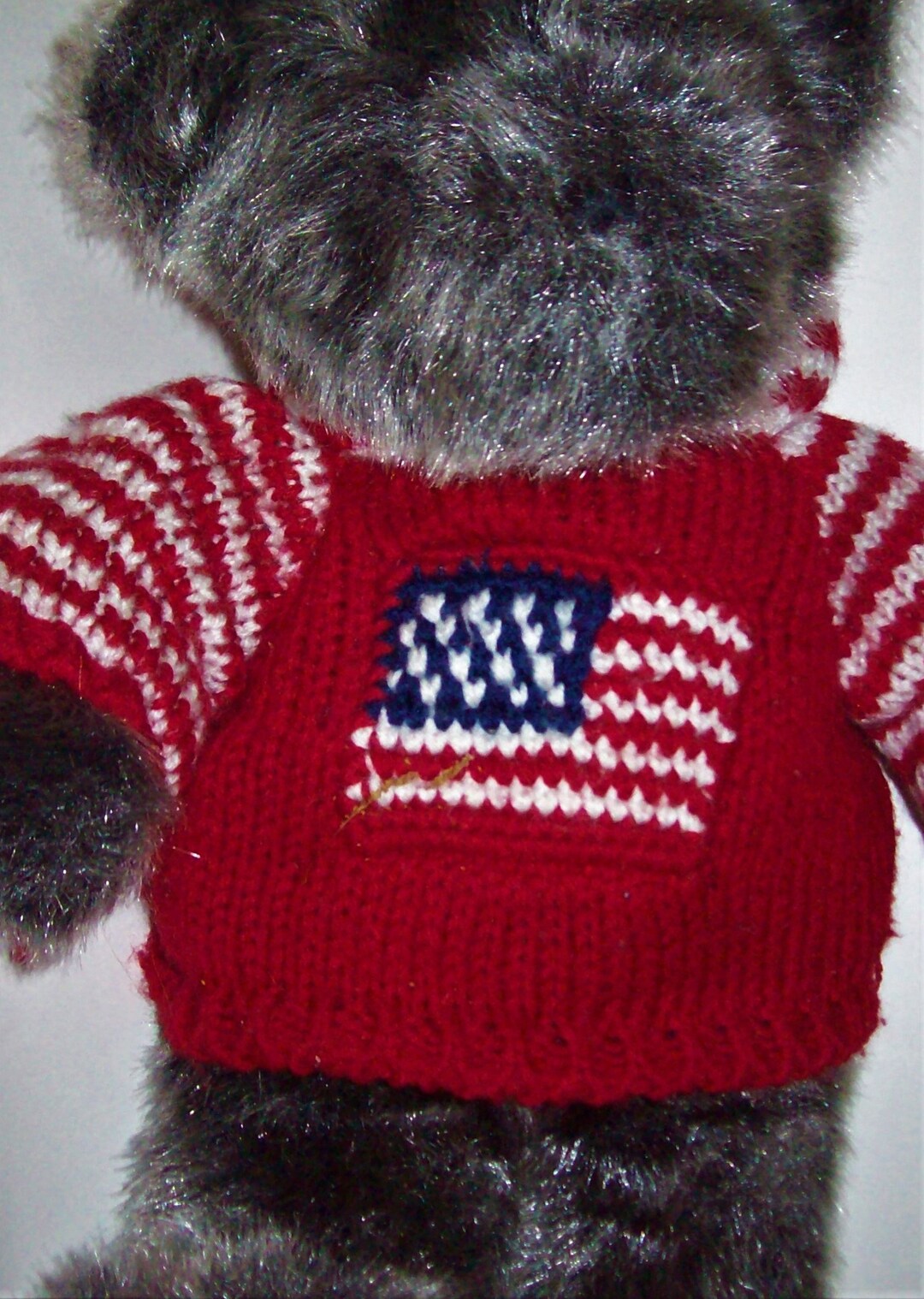 Teddybear, Patriotic Teddy, Hugable in Knitted Sweater W Hood, 18" in ...
