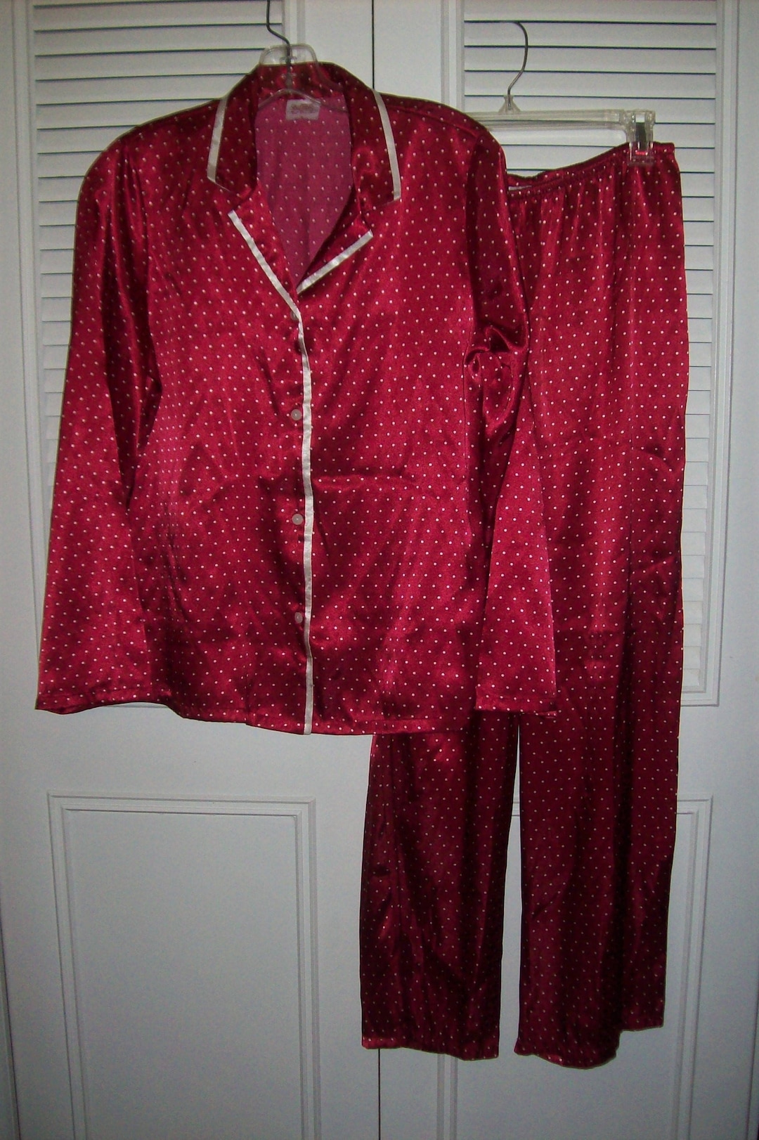 Gilligan & O'malley Red Satin Pajamas, Medium ,elegant Vintage Travel ...