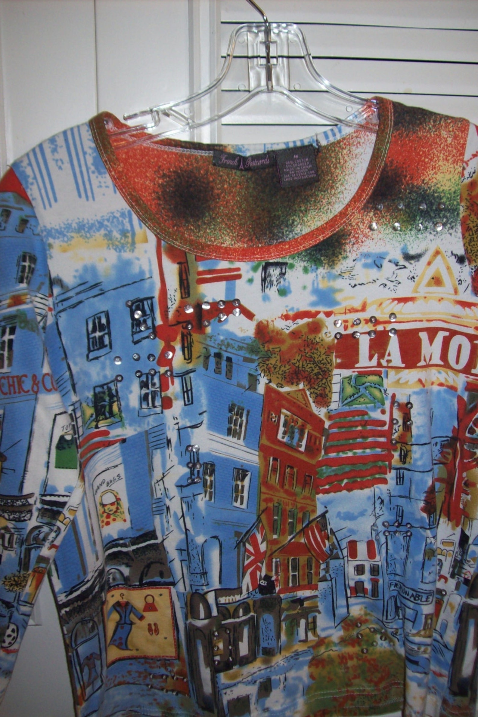 Vintage French Postcards From France Charming Shirt W Scenes of Gay ...