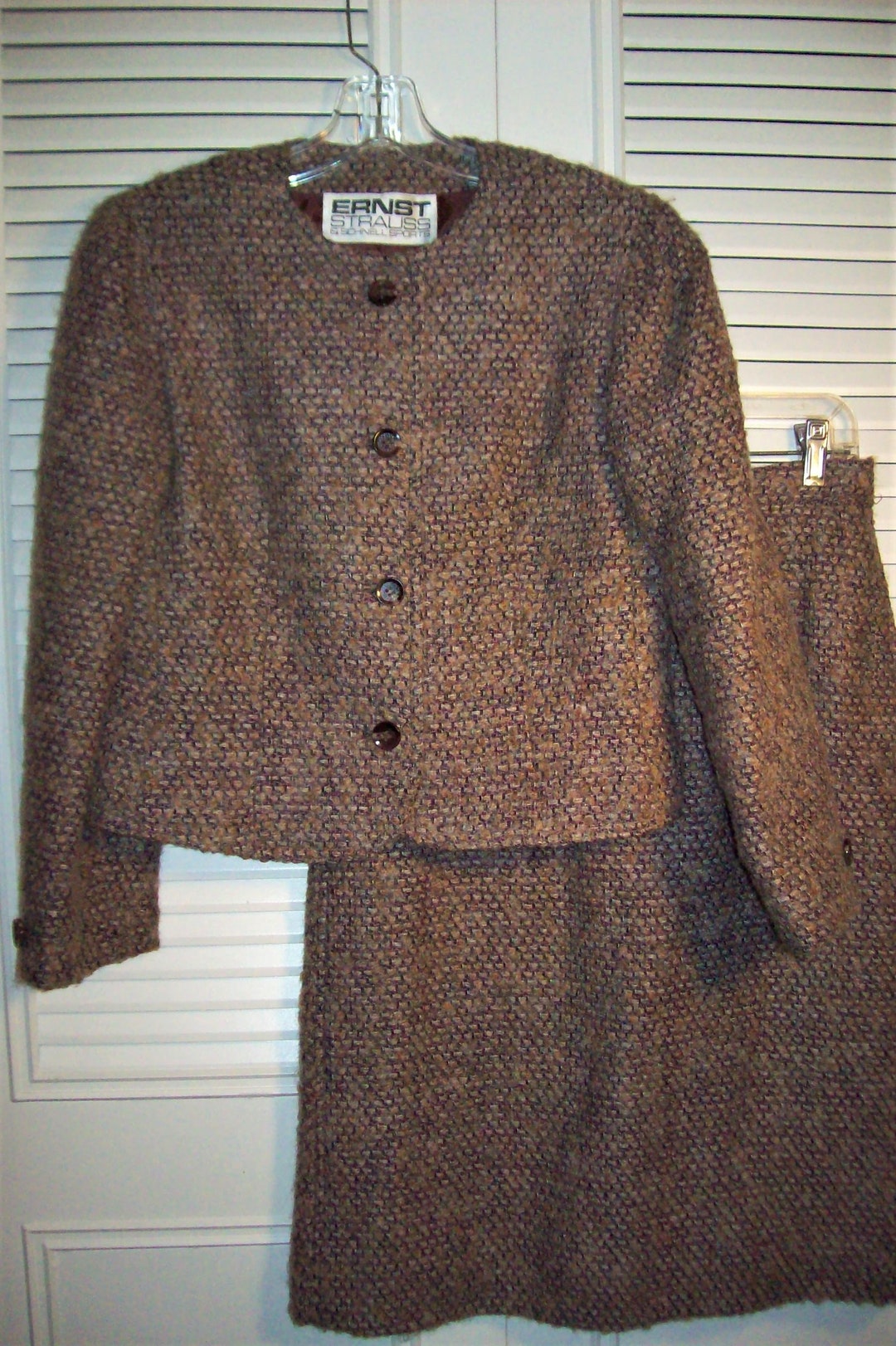 Suit 4 - 6, Wool Woven Nubby Tweed Suit by Ernest Strauss, Classic ...