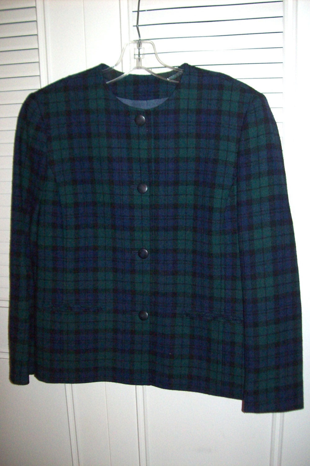 Jacket 6 8 Vintage Pendleton Watch Plaid Wool Shorter - Etsy