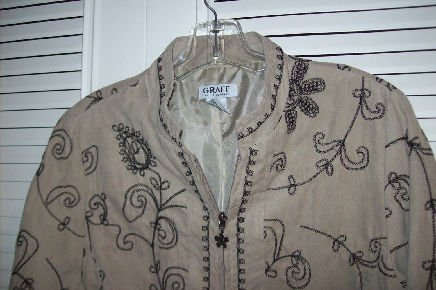 Jacket Medium Vintage Graff Embroidered Jacket Zips All - Etsy.de