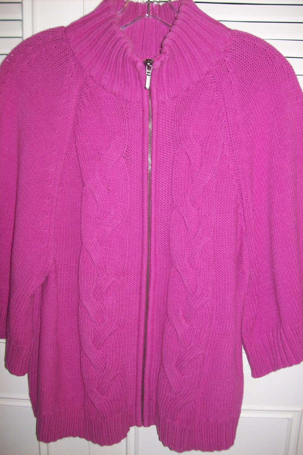 Sweater XL, Hot Pink Sweater Cable-knitted Jacket Size XL by Jones NY ...