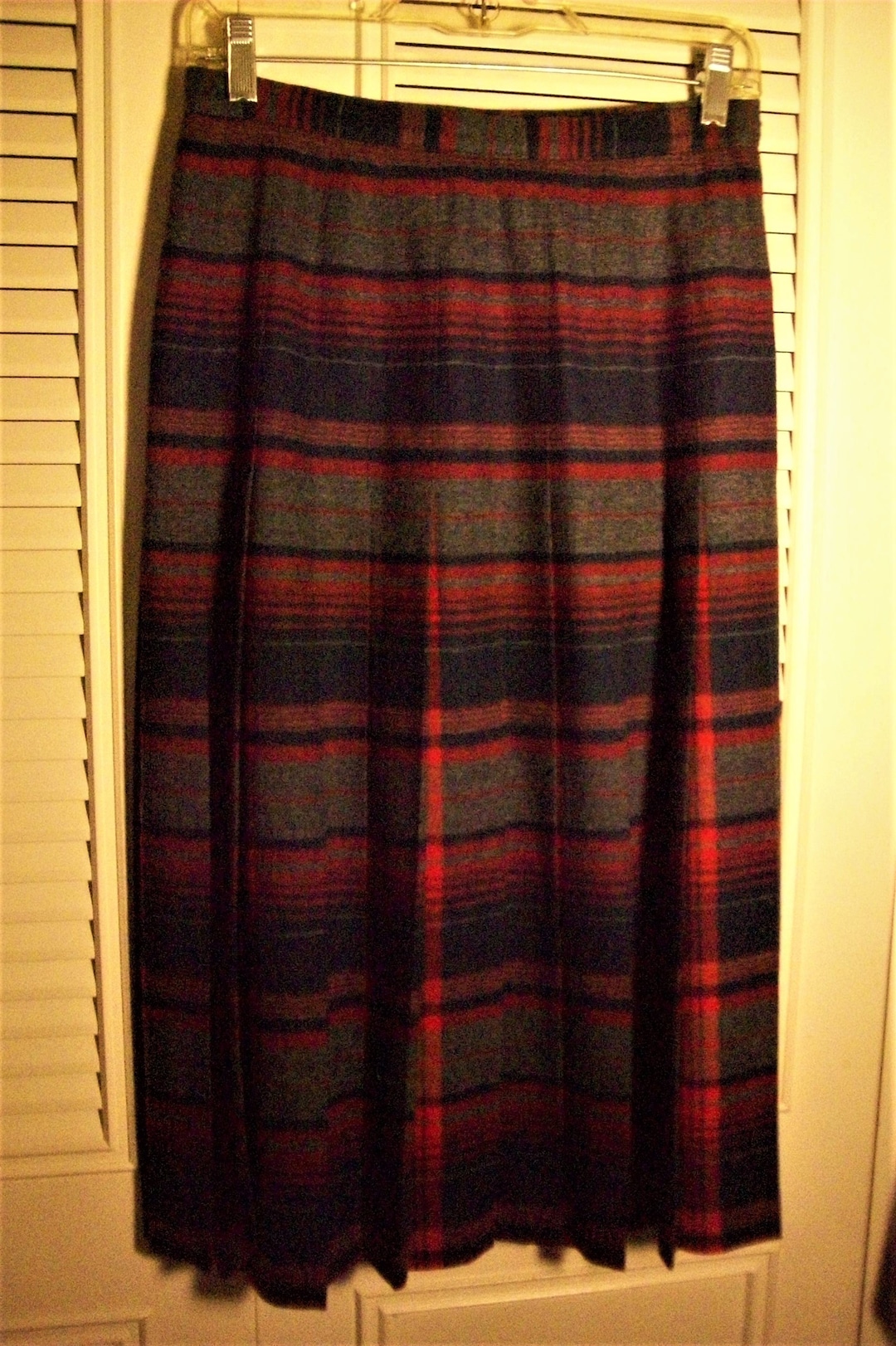 Skirt 6, Pendleton Wool Plaid Skirt, Dropped Hip Line, Softly Pleated ...