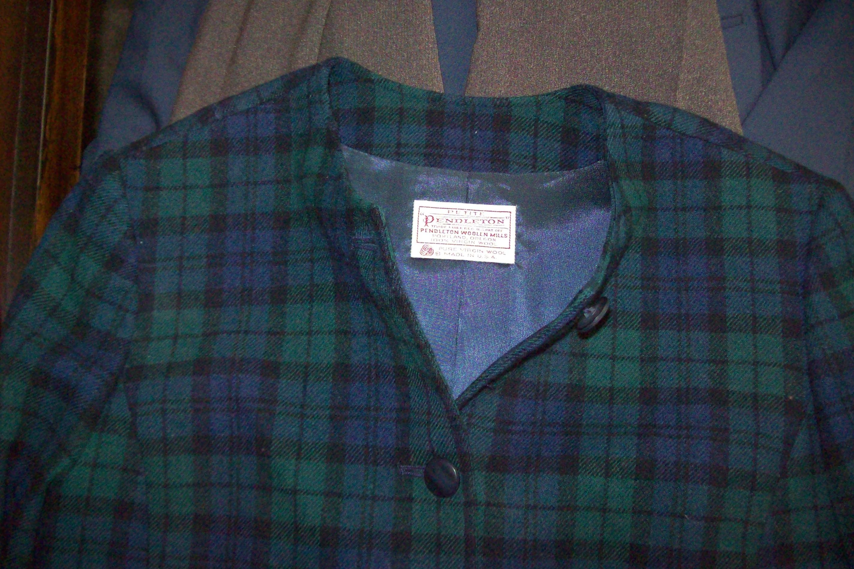 Jacket 6 8 Vintage Pendleton Watch Plaid Wool Shorter - Etsy