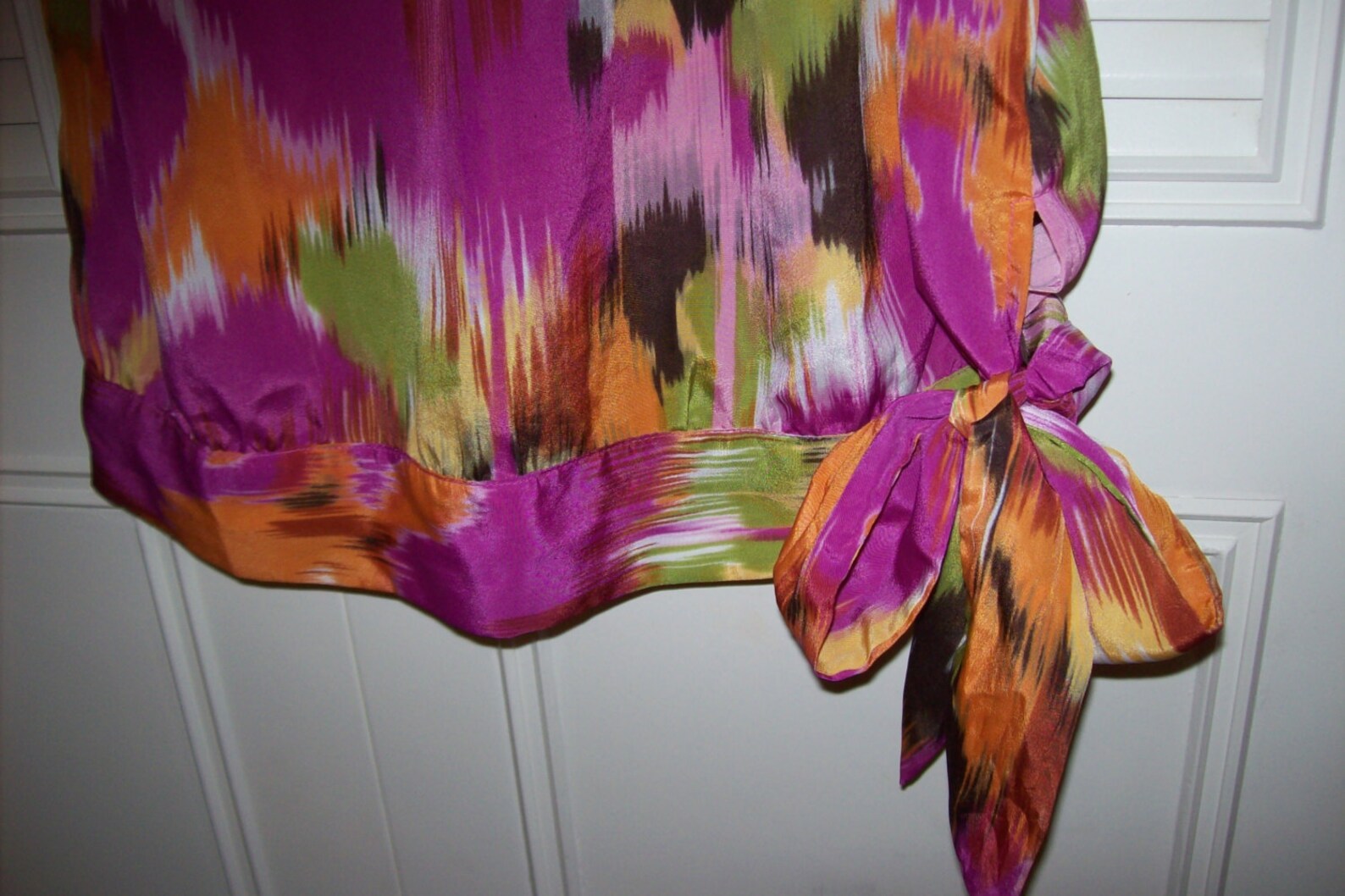 Blouse 12, Vintage Perky Splash of Hot Pink Blouse, Top, Side Bow. Size ...