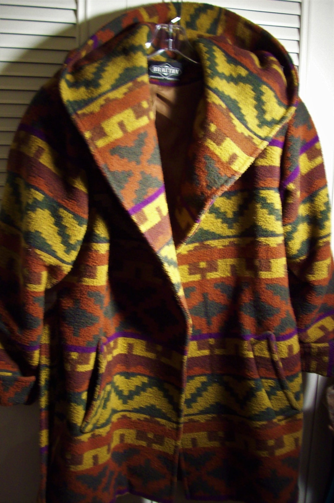 Coat Large Aztec Heavy Wrap Coat by Braetan. FIVE STAR Sought - Etsy