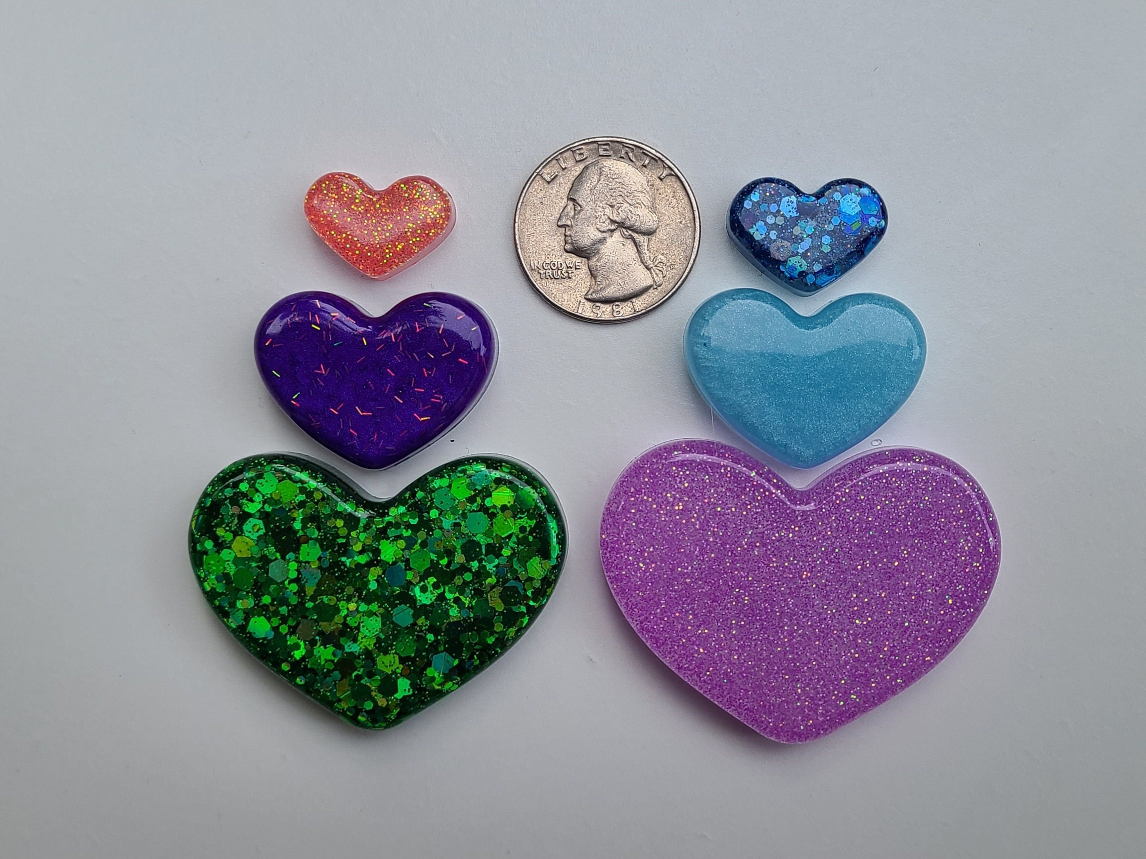 Resin Hearts, Three Sizes Available, Assorted Colors, Pocket Heart Hugs ...