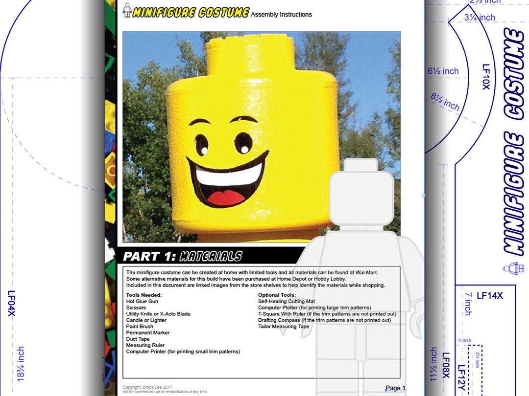 Costume Tutorial: LEGO Inspired Minifigure Head Costume. DIY Patterns ...