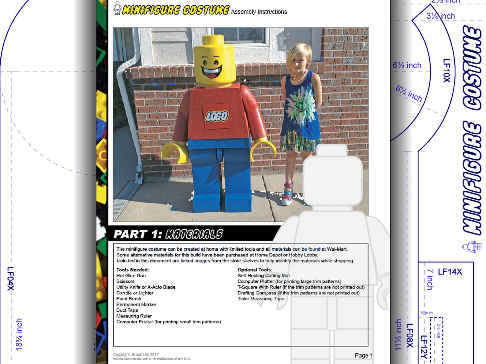 Costume Tutorial: LEGO Inspired Child Minifigure Costume DIY Patterns ...