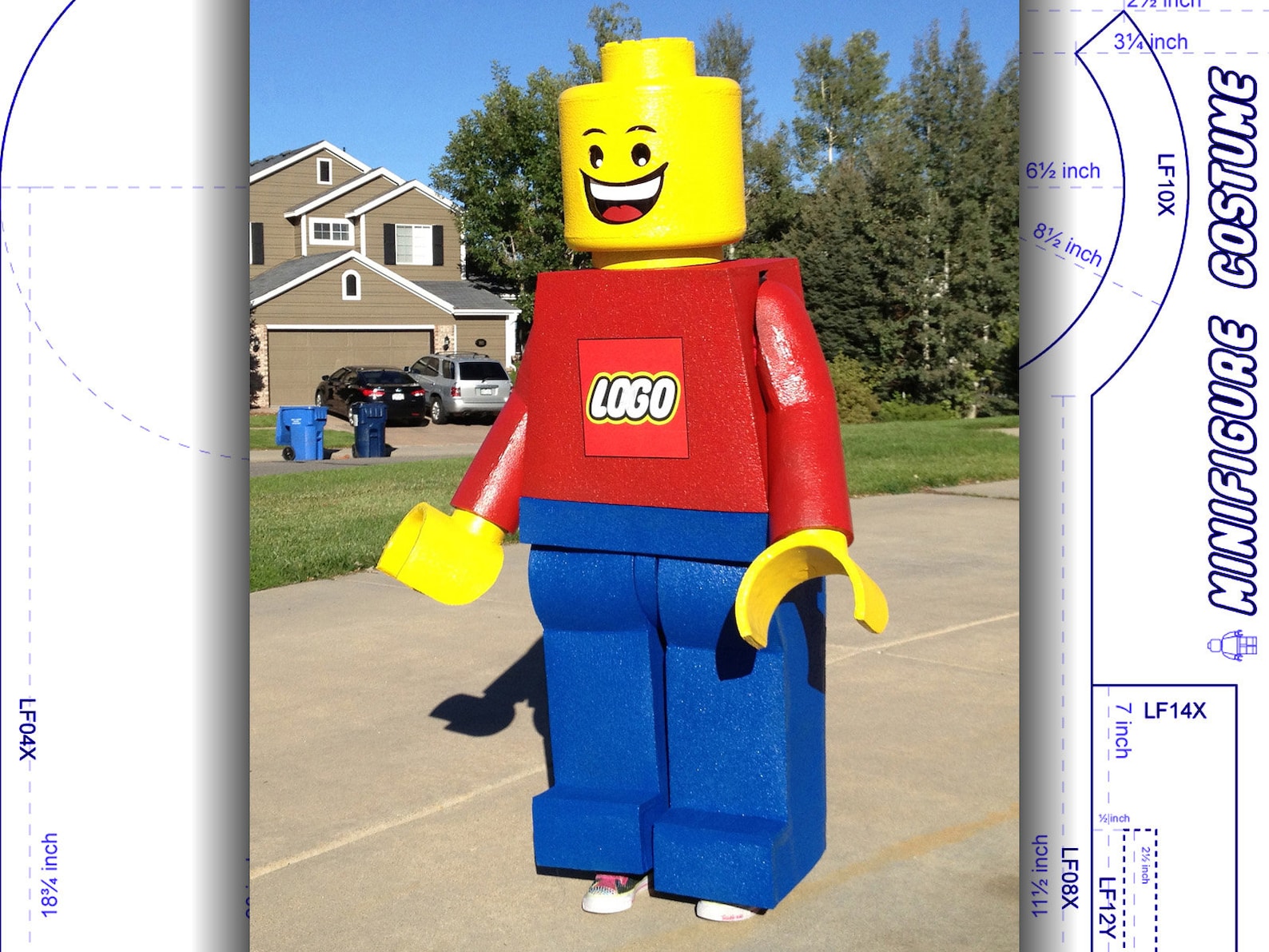 Costume Tutorial: LEGO Inspired Adult Minifigure Costume DIY Patterns ...