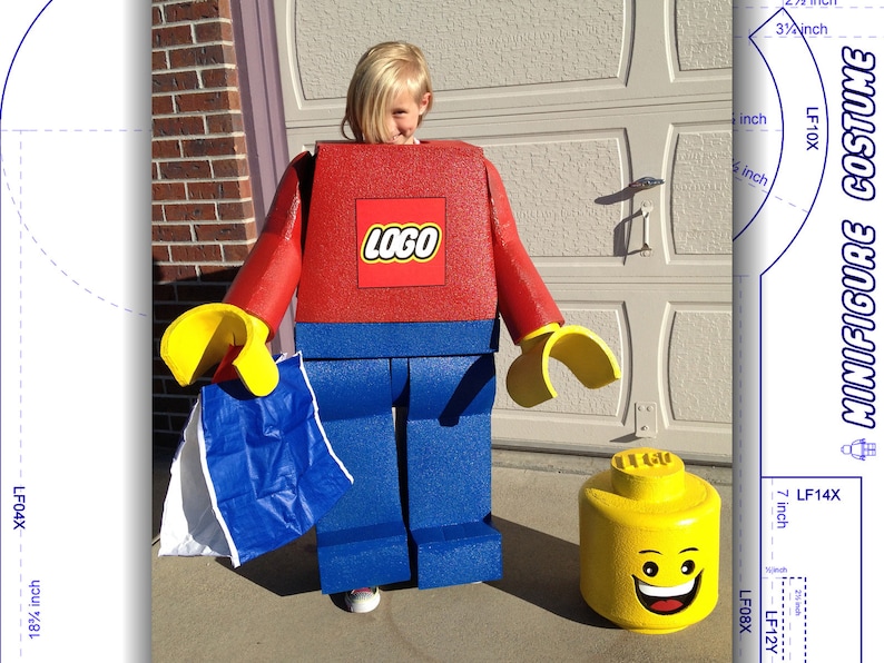 Costume Tutorial: LEGO Inspired Child Minifigure Costume DIY Patterns ...