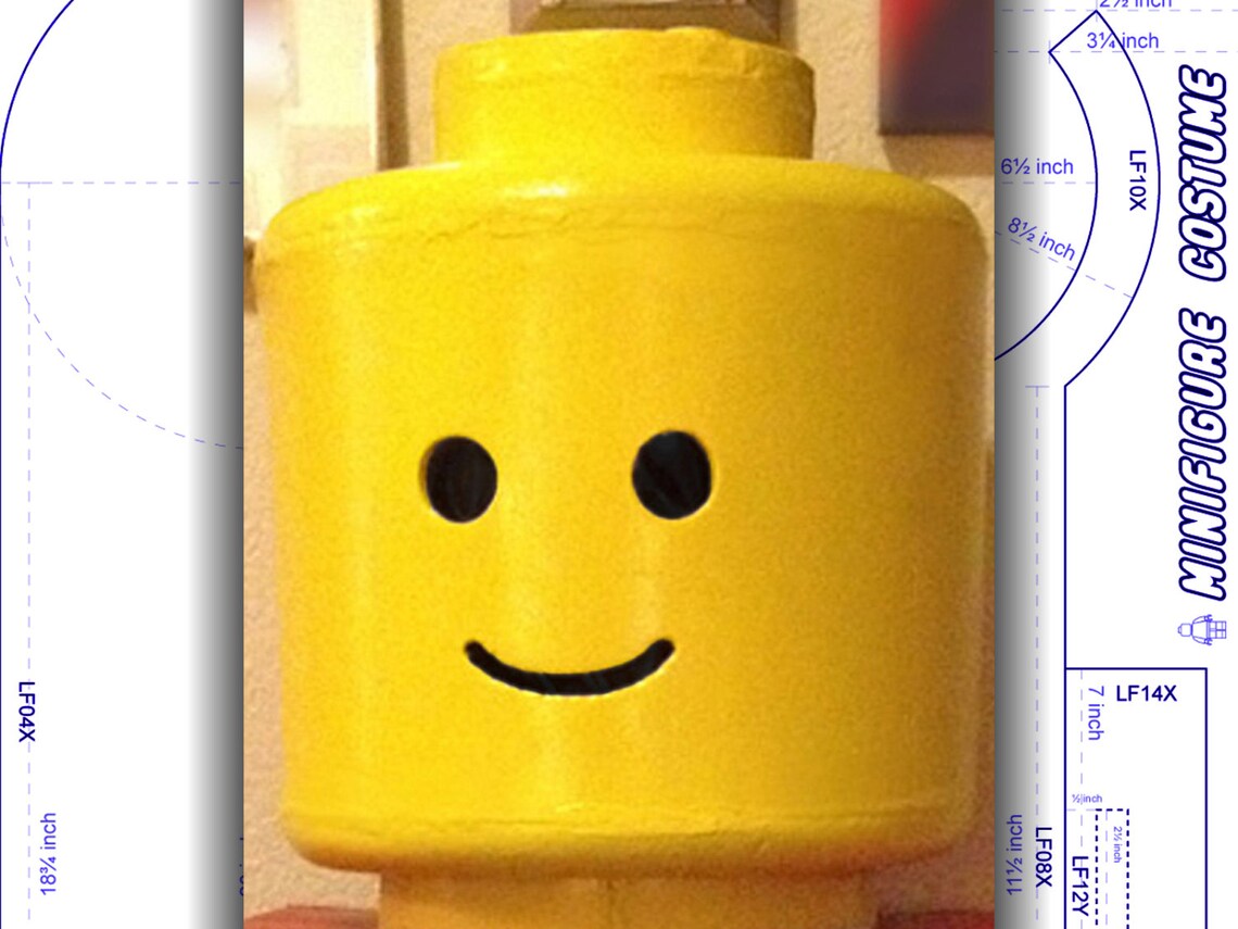 Costume Tutorial: LEGO Inspired Minifigure Head Costume. DIY Patterns ...