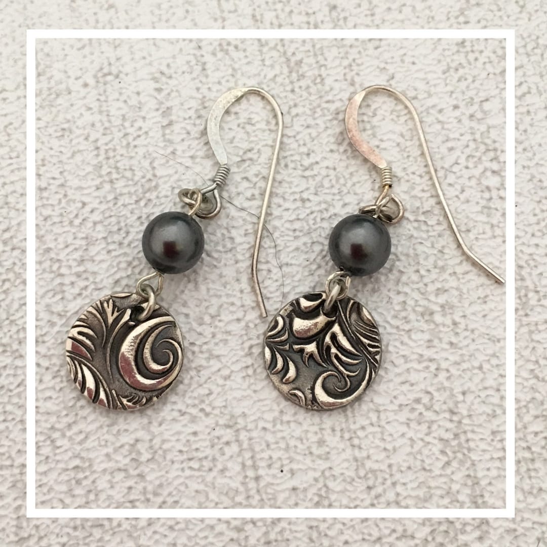EARRINGS HANDMADE SILVER - Handmade Silver Earrings With Black ...