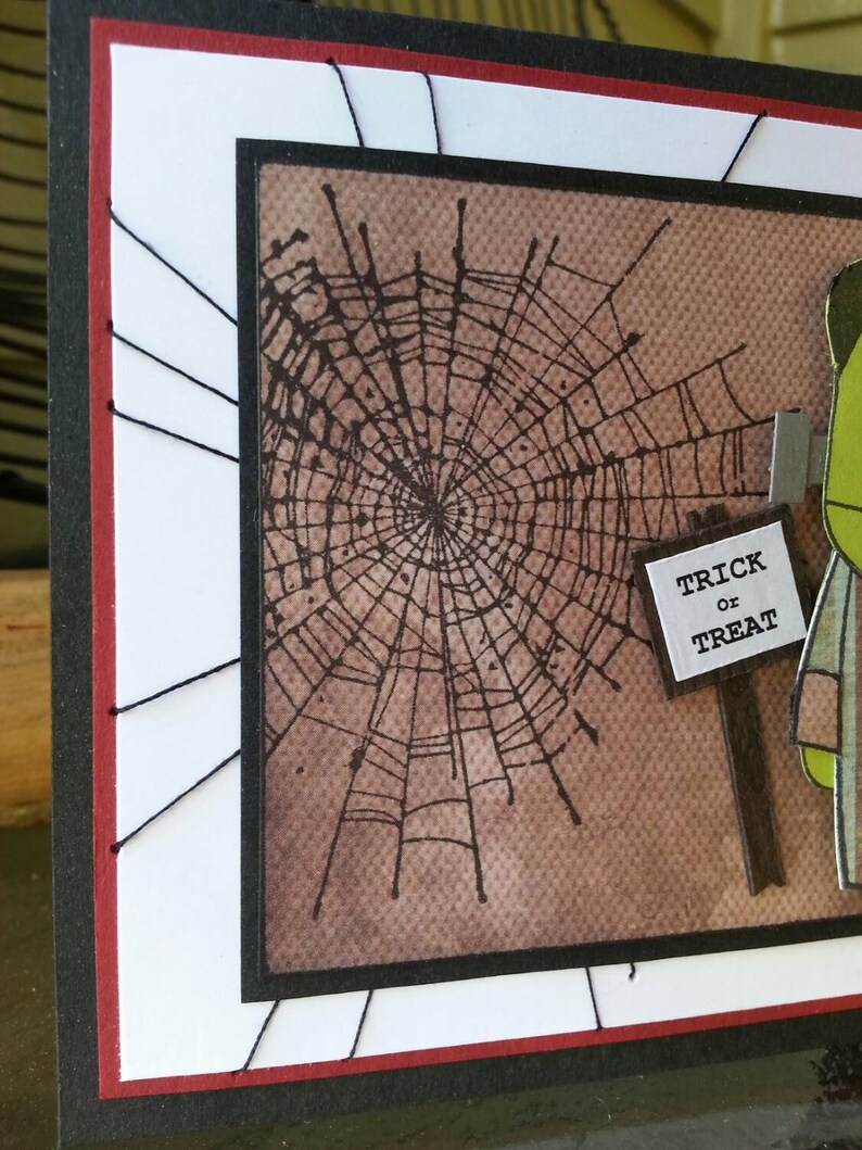 Handmade Trick or Treating Frankenstein Halloween greeting | Etsy