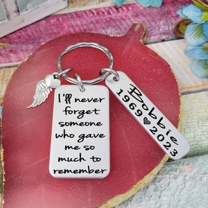 Memorial Key Ring, Remembrance Gift, Sympathy Necklace, Loss of Dad ...