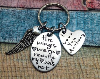 Memorial Key Ring for loss of Father Memorial Jewelry | Etsy