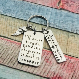 Memorial Key Ring Remembrance Gift Sympathy Necklace Loss | Etsy