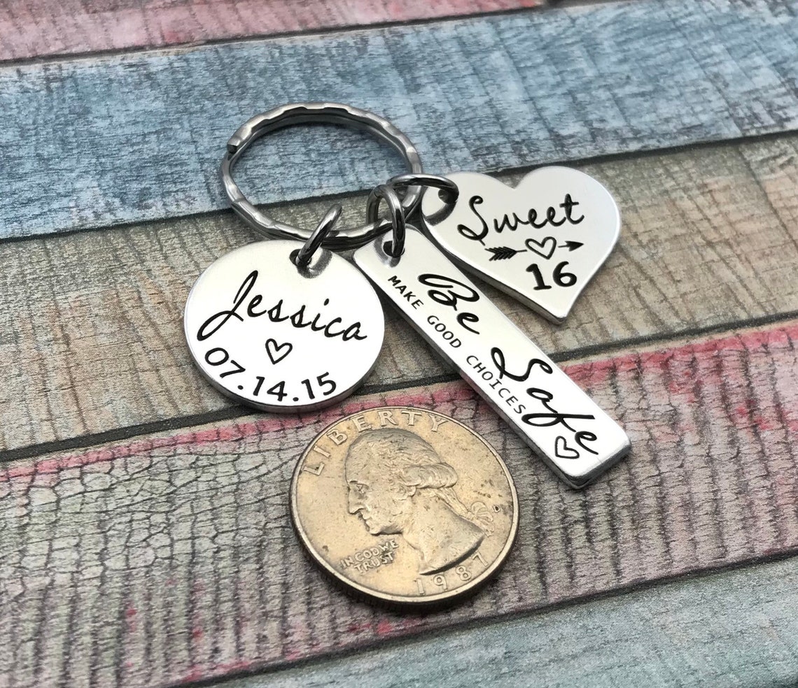 Sweet 16 Gift Teen Driver Gift Drive Safe Key Ring for - Etsy