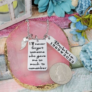 Memorial Key Ring, Remembrance Gift, Sympathy Necklace, Loss of Dad ...