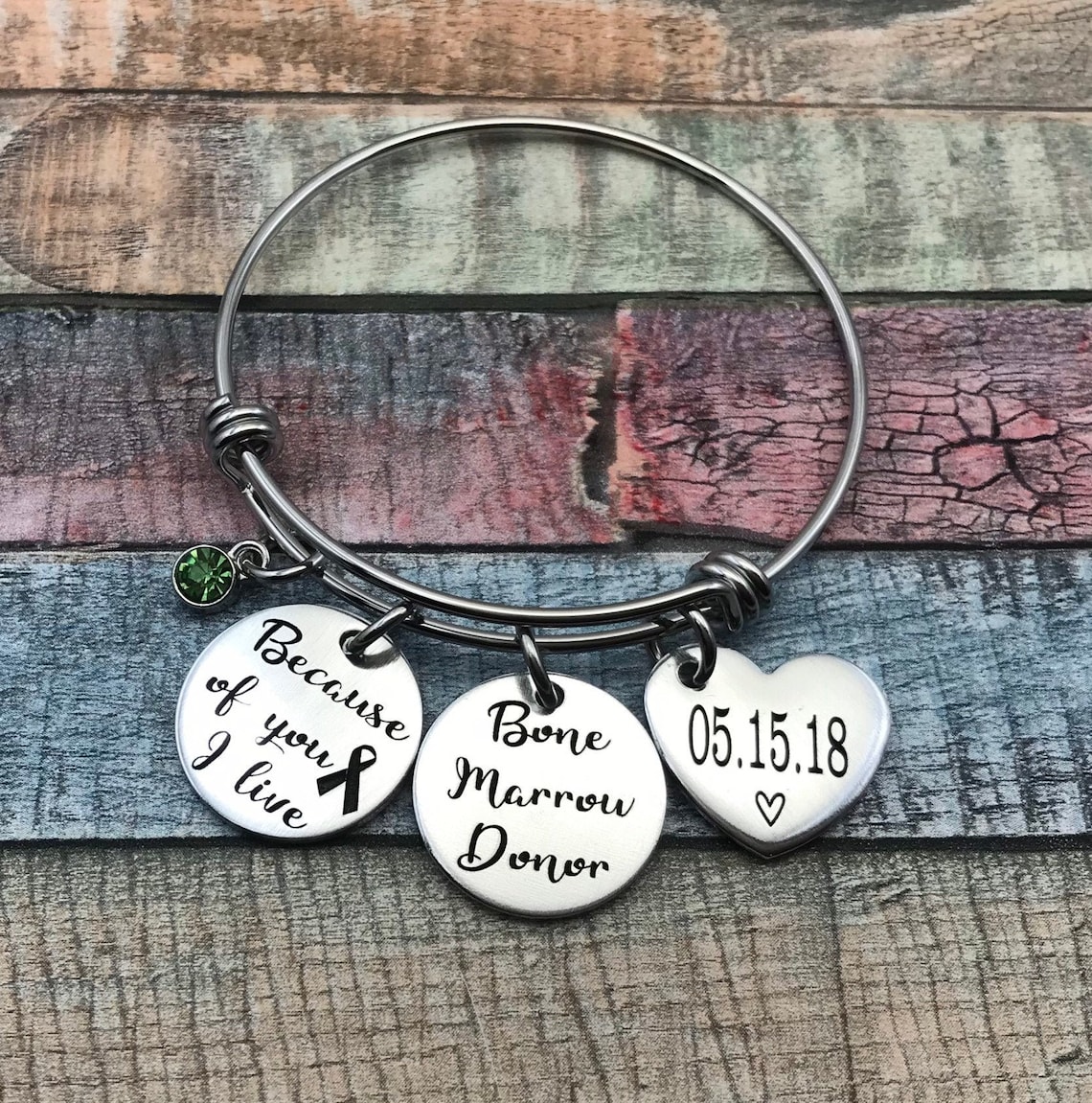 Because of you I live Donor Jewelry Bone Marrow Donor Gift | Etsy