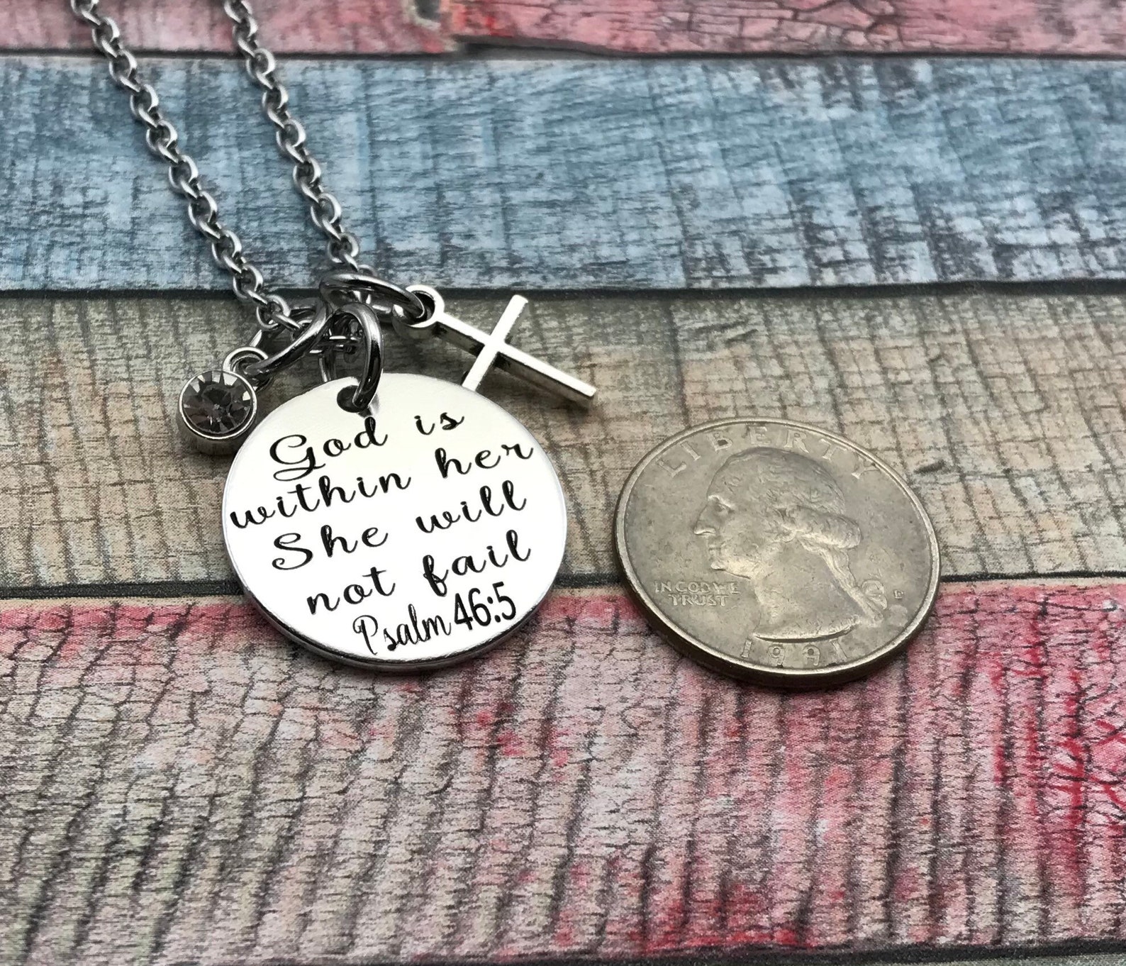 Scripture Jewelry Bible Verse Necklace Jewelry Psalm 46:5 | Etsy