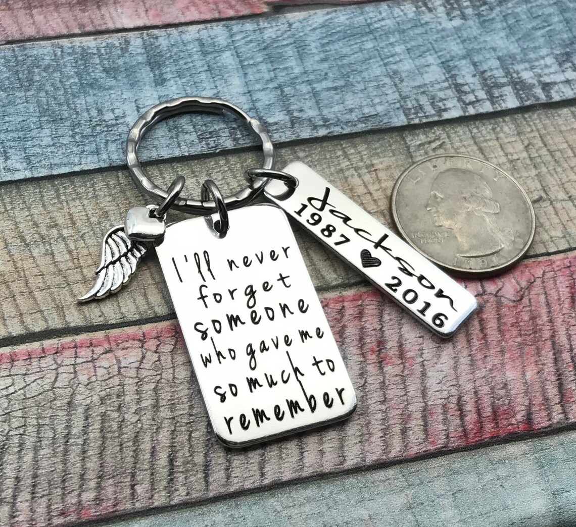 Memorial Key Ring Remembrance Gift Sympathy Necklace Loss | Etsy