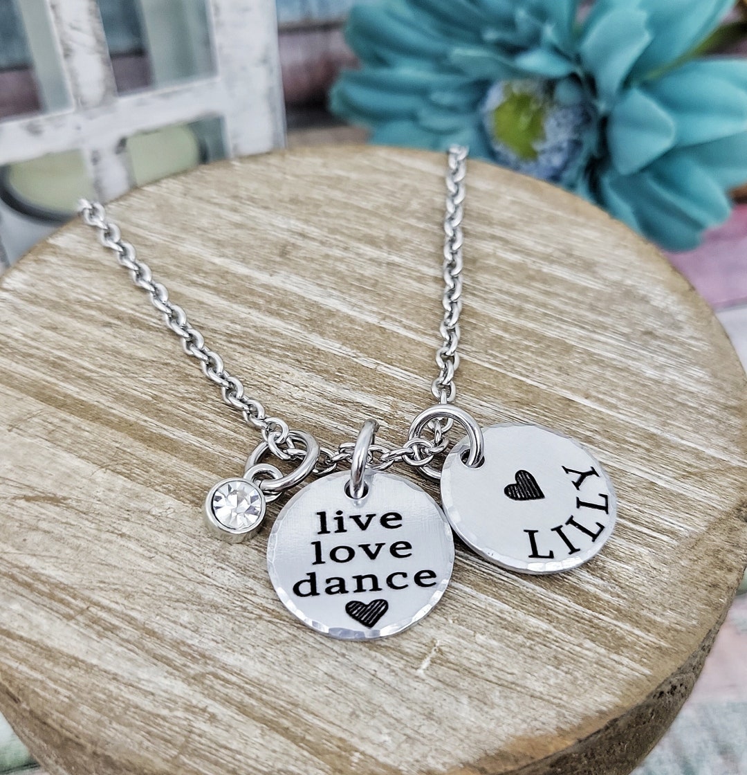 Dancer Gift, Dance Recital Gift, Live Love Dance Necklace, Dancer ...