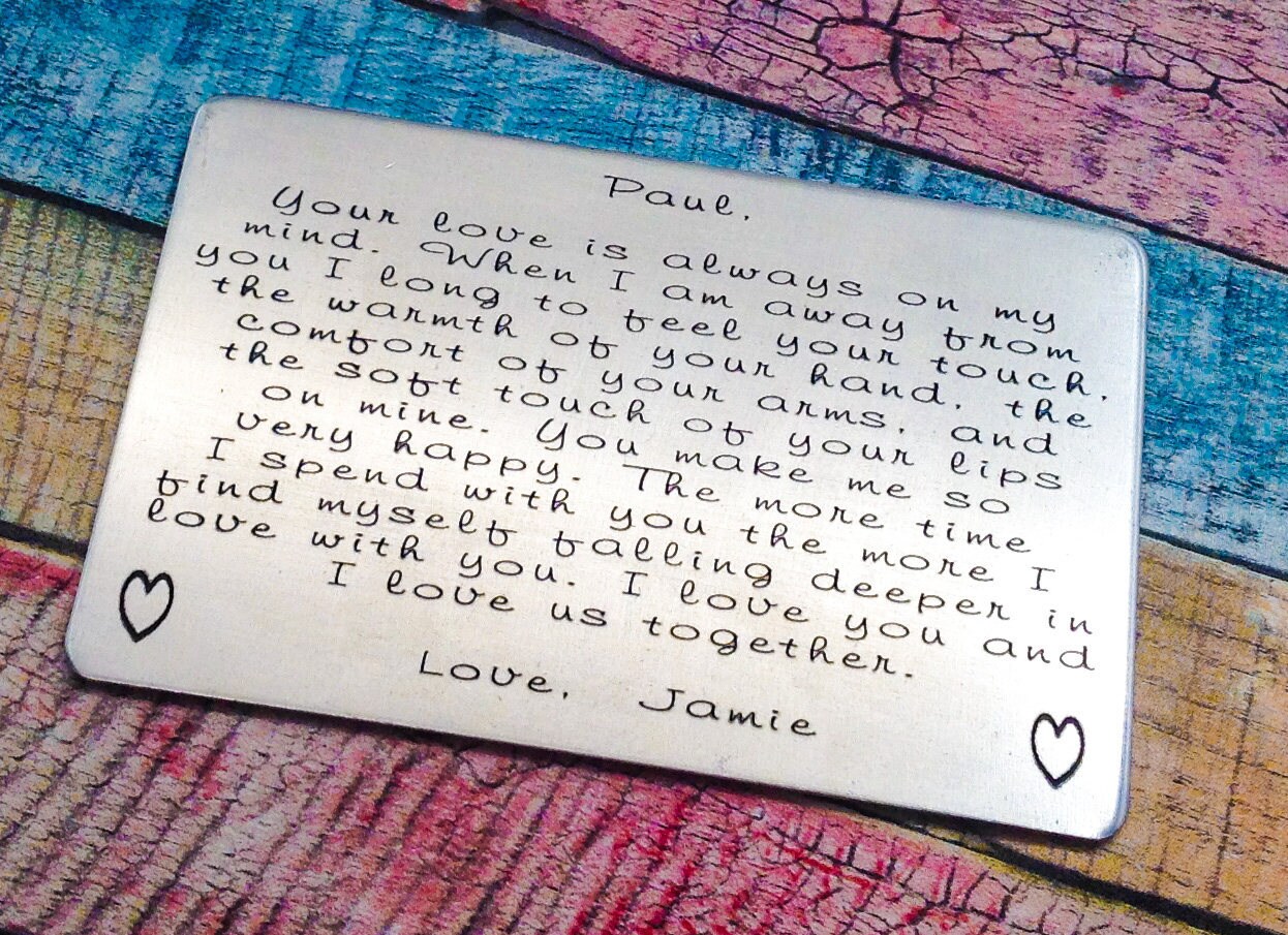 Engraved Wallet Card for Men, Personalized Wallet Card, Personalized ...