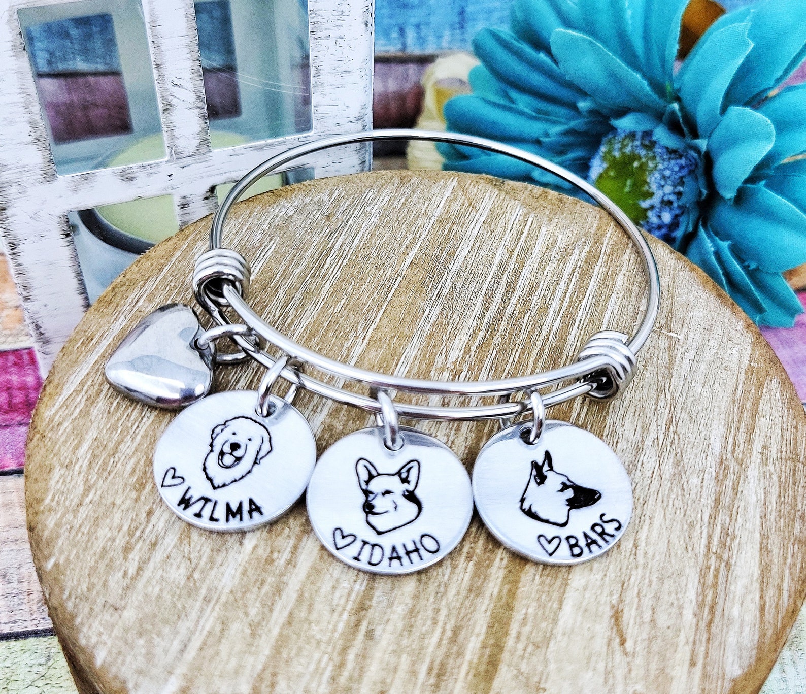 Dog Bracelet Personalized Dog Breed Jewelry Dog Mom Jewelry - Etsy