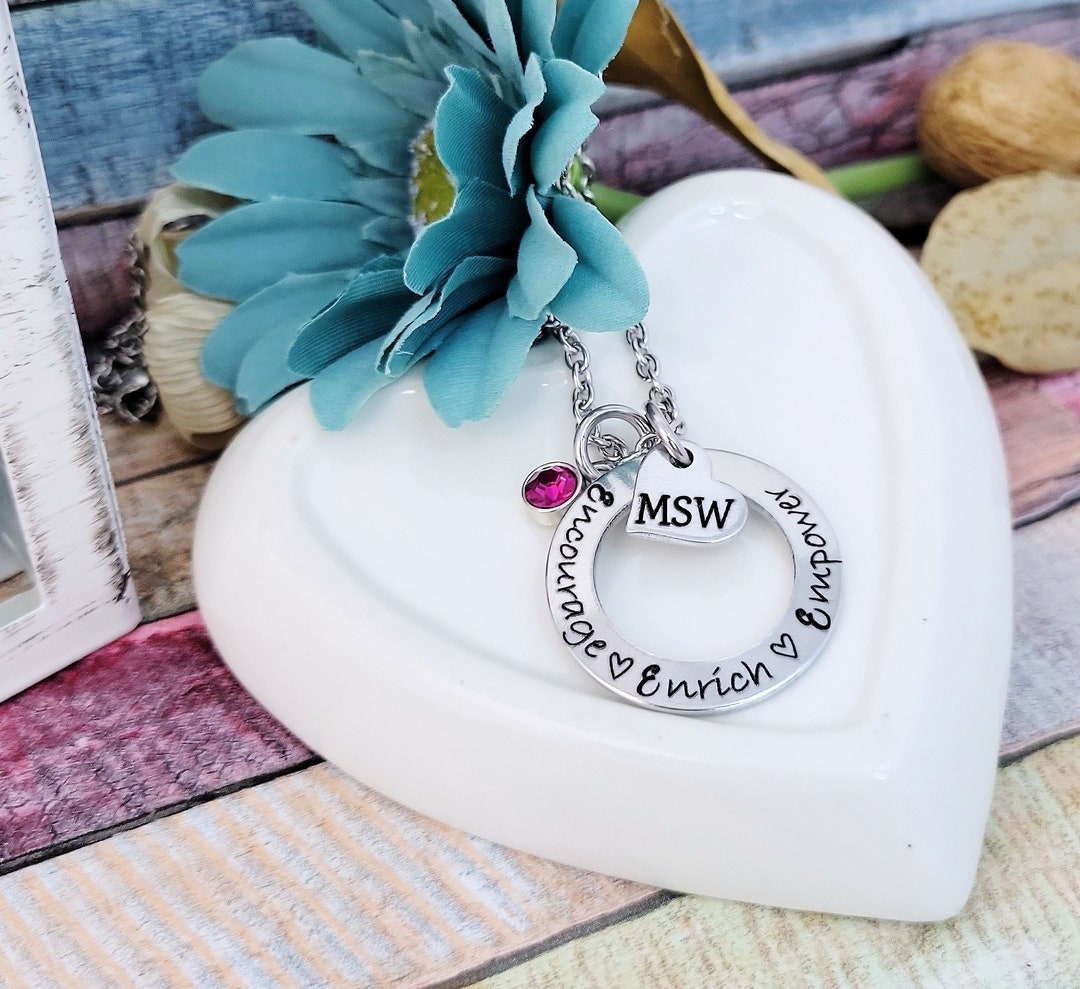 Social Worker Gift, Counselor Necklace, Gift for BSW, MSW, Lsw, Csw ...