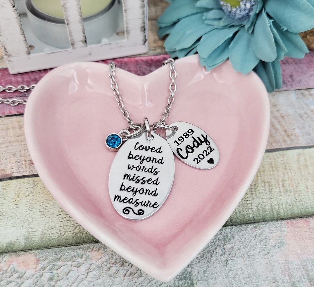 Loved Beyond Words, Missed Beyond Measure, Remembrance Necklace ...
