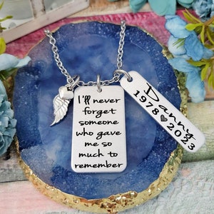 Memorial Key Ring, Remembrance Gift, Sympathy Necklace, Loss of Dad ...
