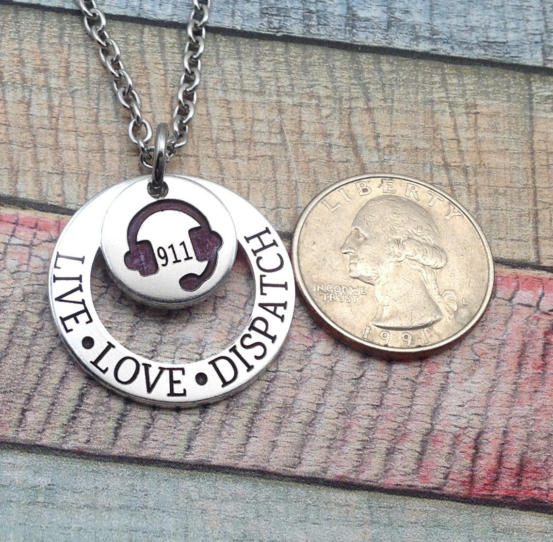 911 Dispatcher GIFT Live Love Dispatch Thin Gold Line | Etsy